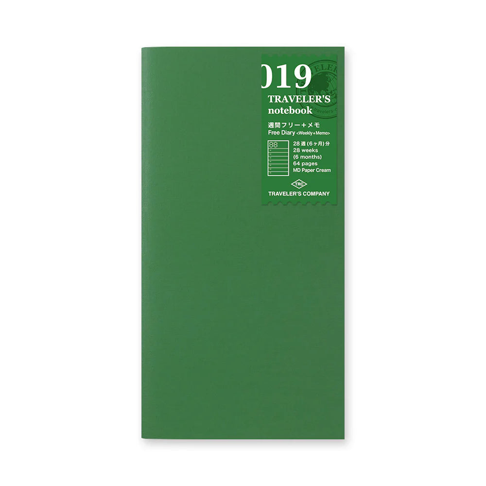 Traveler's Company Notebook Refill - 019 Weekly Planner & Memo Regular ...