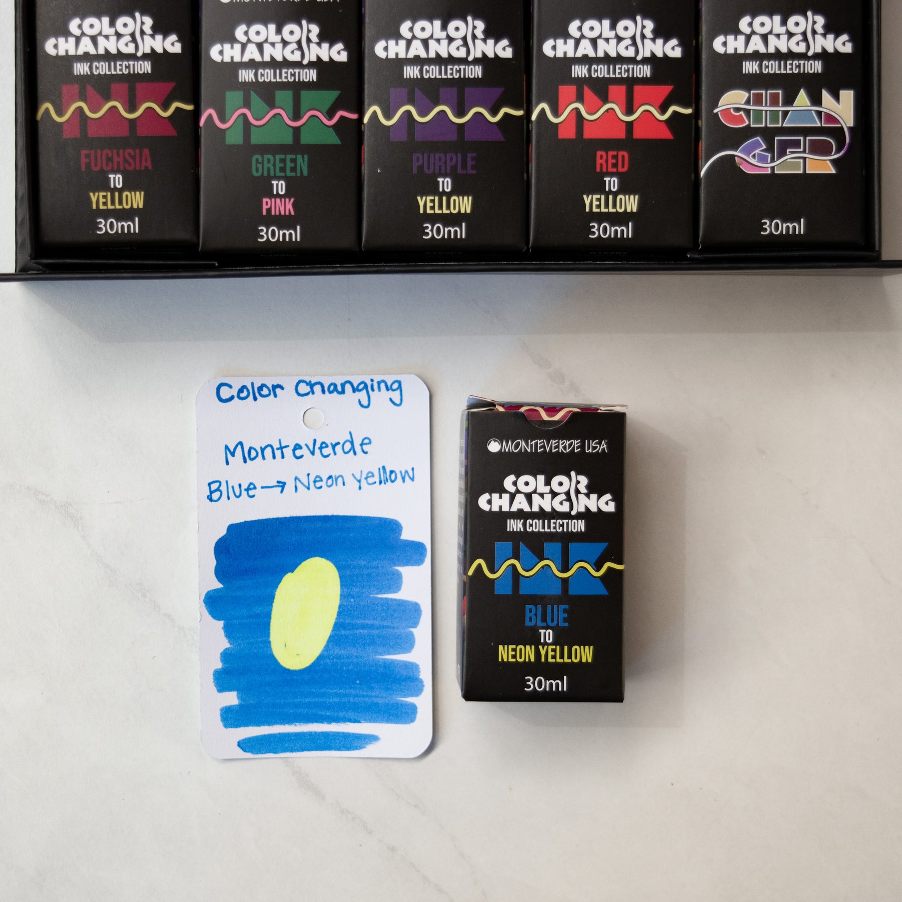 Monteverde Color Changing Ink Bottle - Blue to Neon Yellow – Truphae