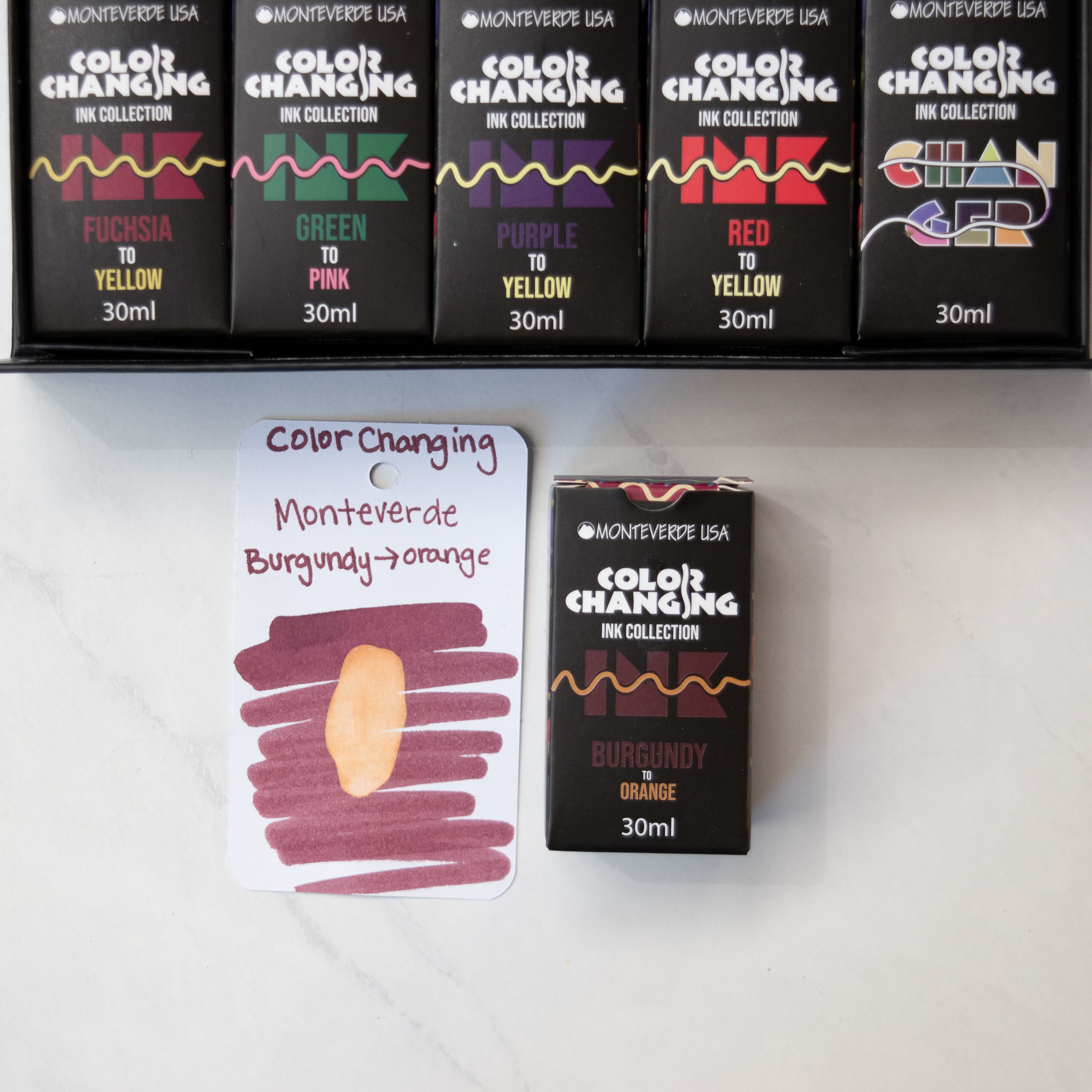 Monteverde Color Changing Ink Bottle - Burgundy to Orange – Truphae