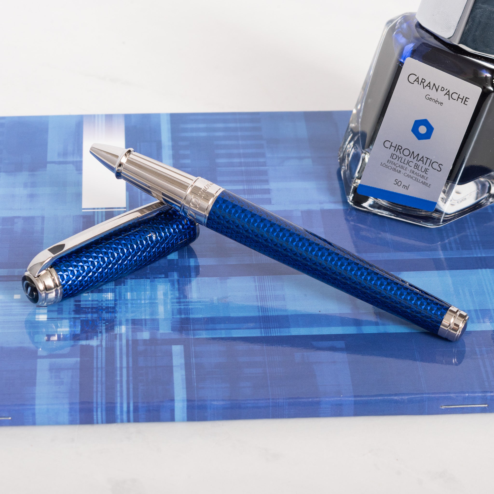 ST Dupont Line D Large Velvet Ocean Blue Rollerball Pen – Truphae