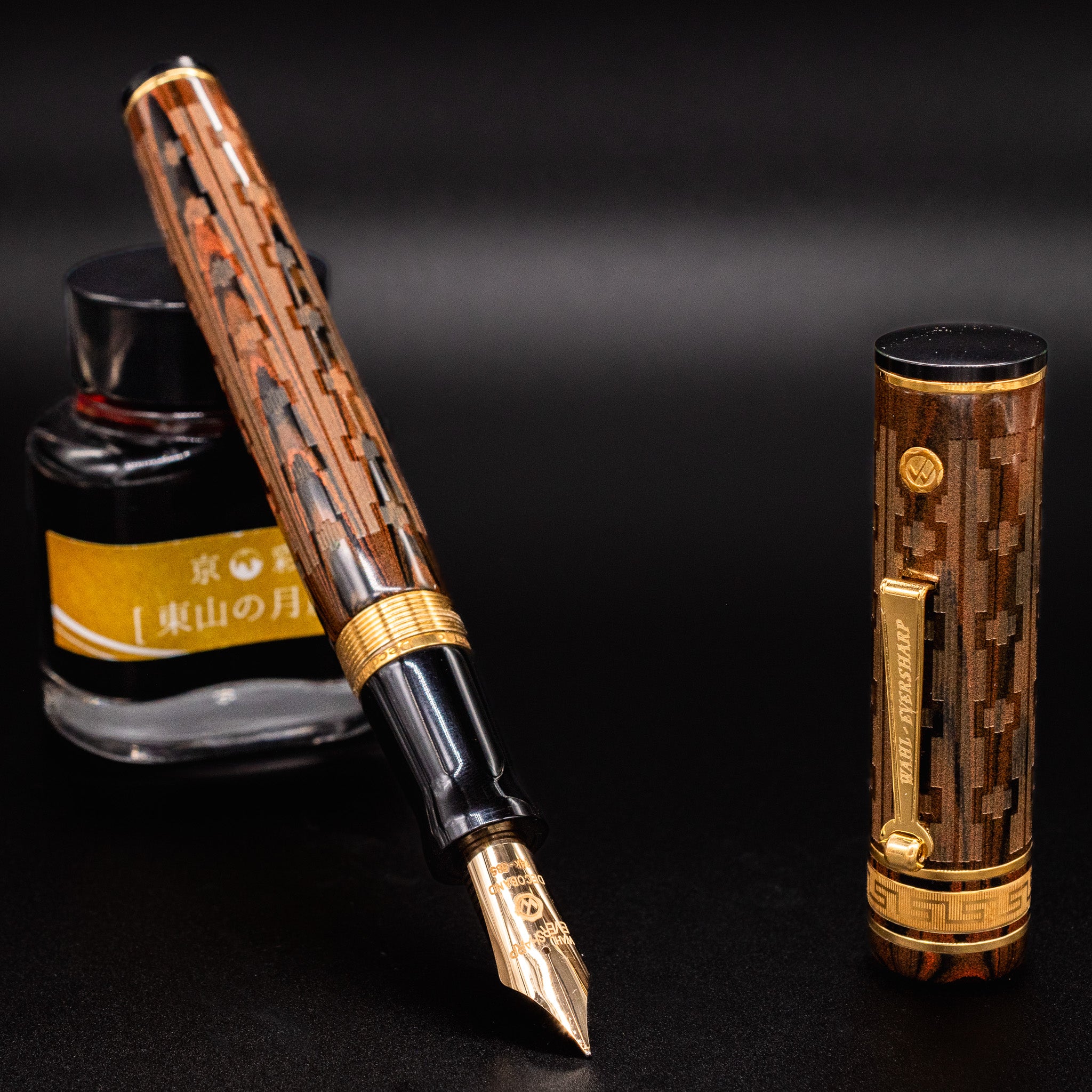 Wahl Eversharp Decoband Ebonite Chased Fountain Pen - Maroon Ripple ...