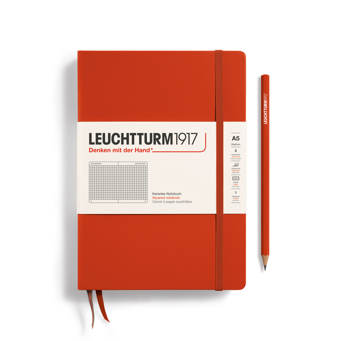 Leuchtturm Hardcover A5 Squared Notebook - Fox Red – Truphae