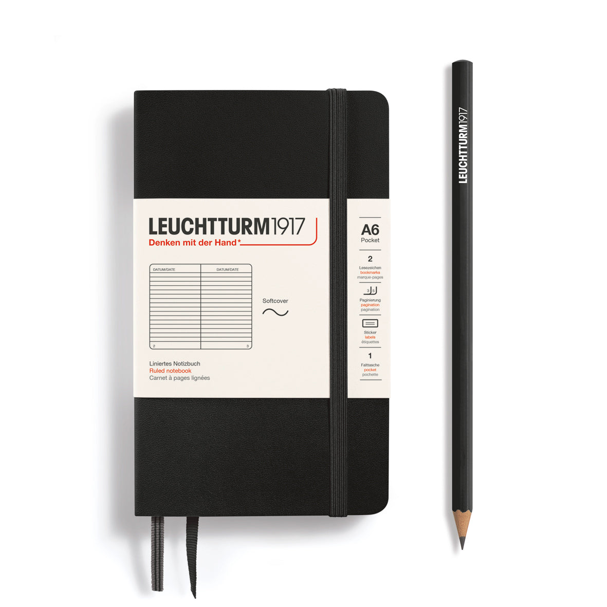 Leuchtturm Softcover A6 Ruled Notebook - Black – Truphae