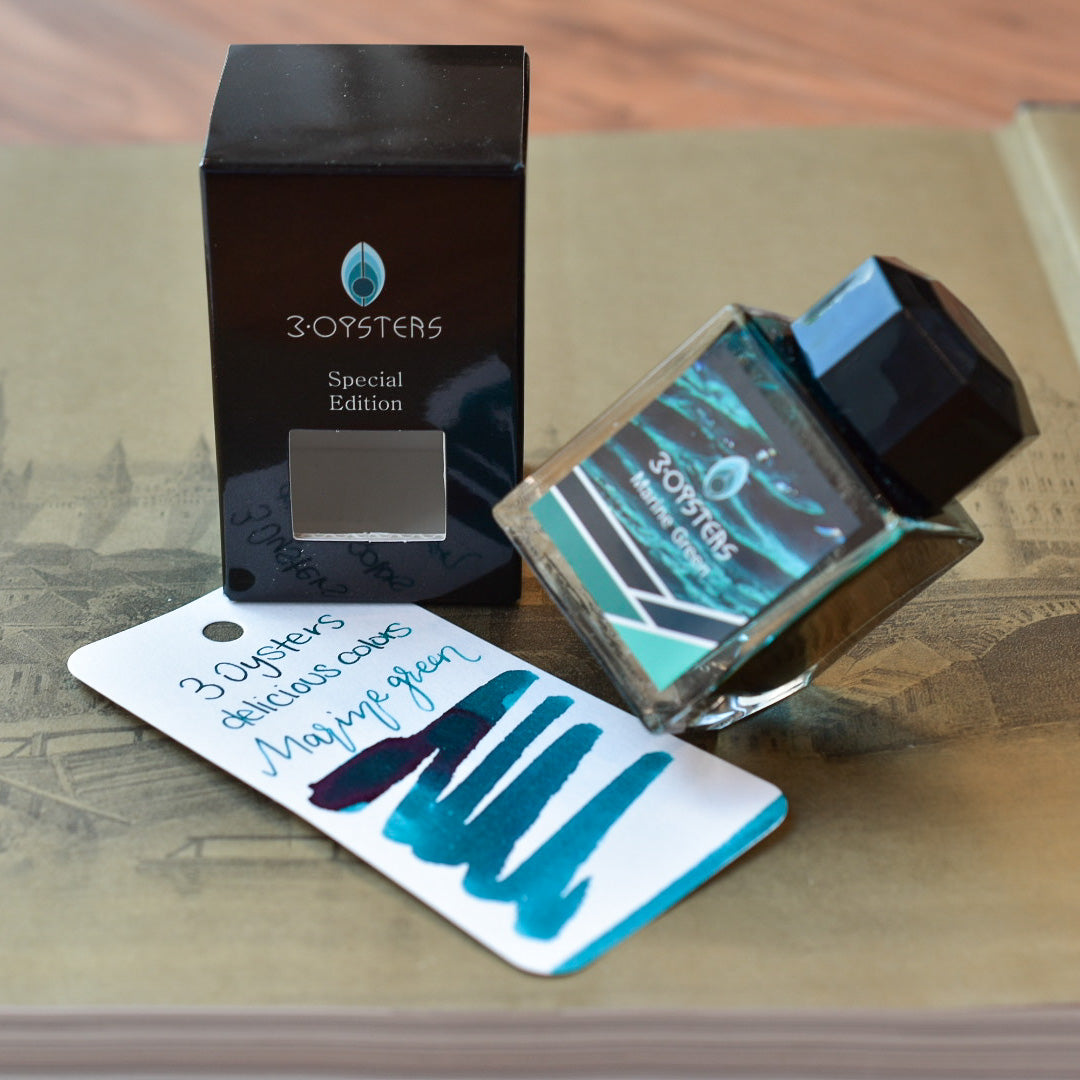 3 Oysters Marine Green Ink Bottle – Truphae