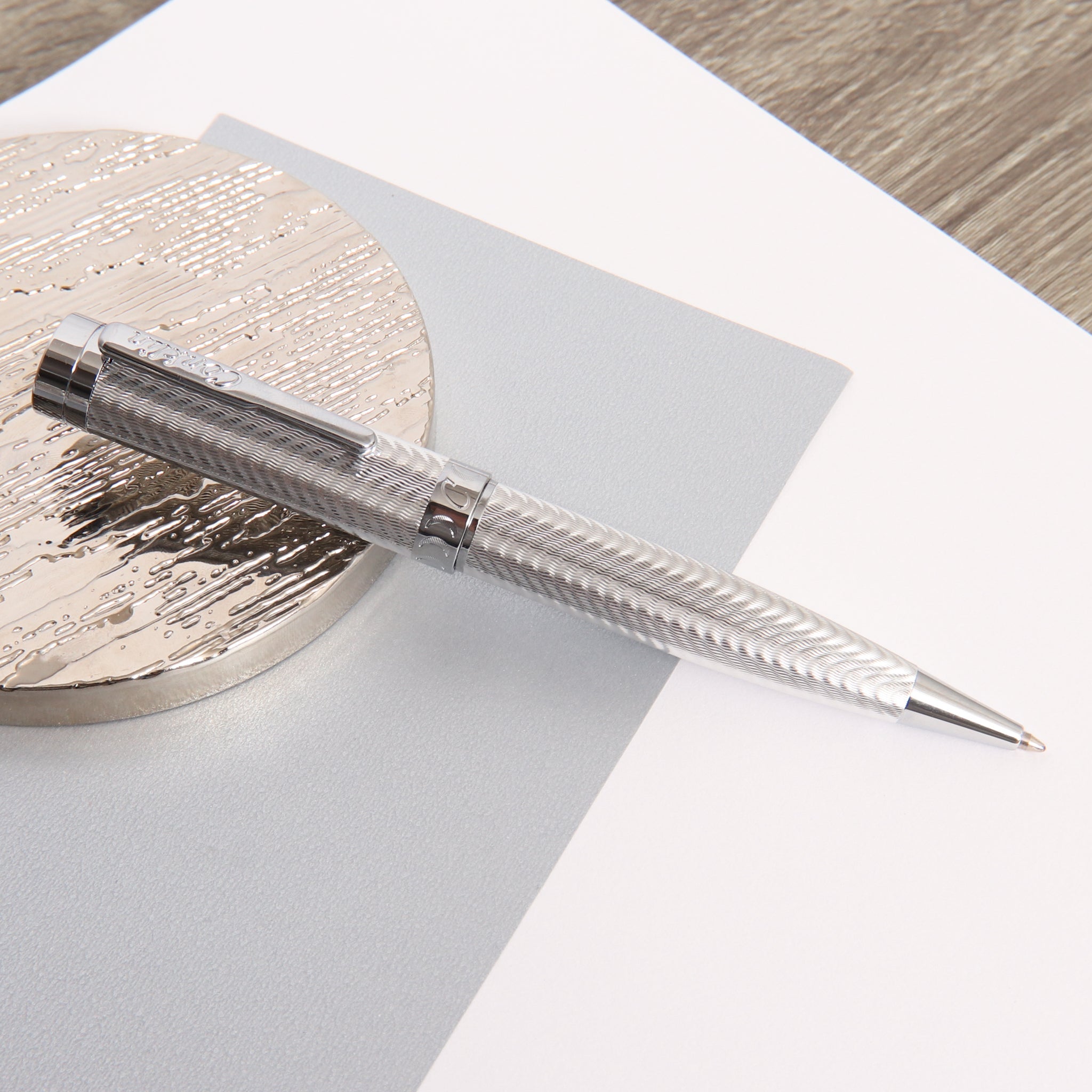 Conklin Herringbone Signature Ballpoint Pen - Silver – Truphae