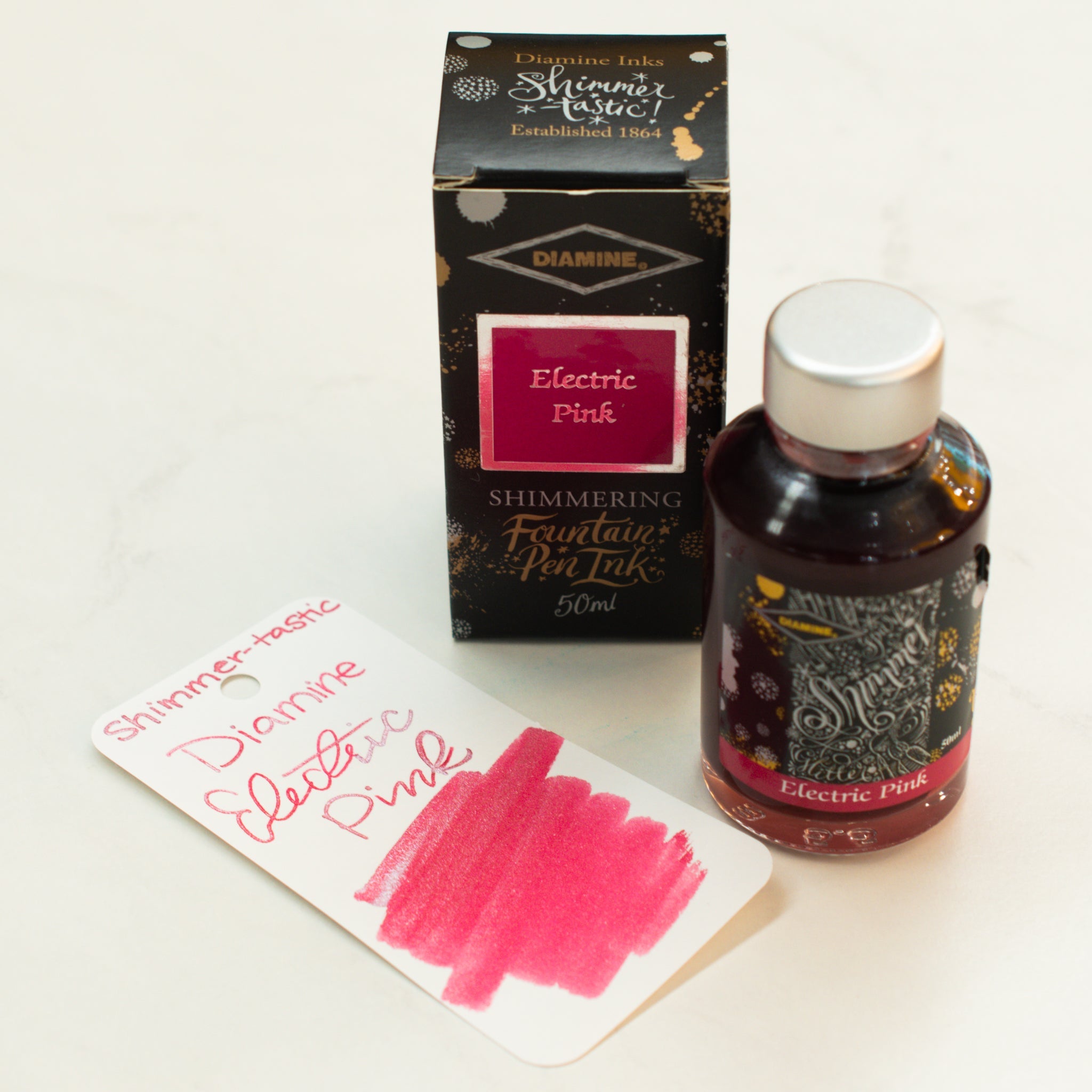 Diamine Shimmertastic Ink Bottle - Electric Pink – Truphae