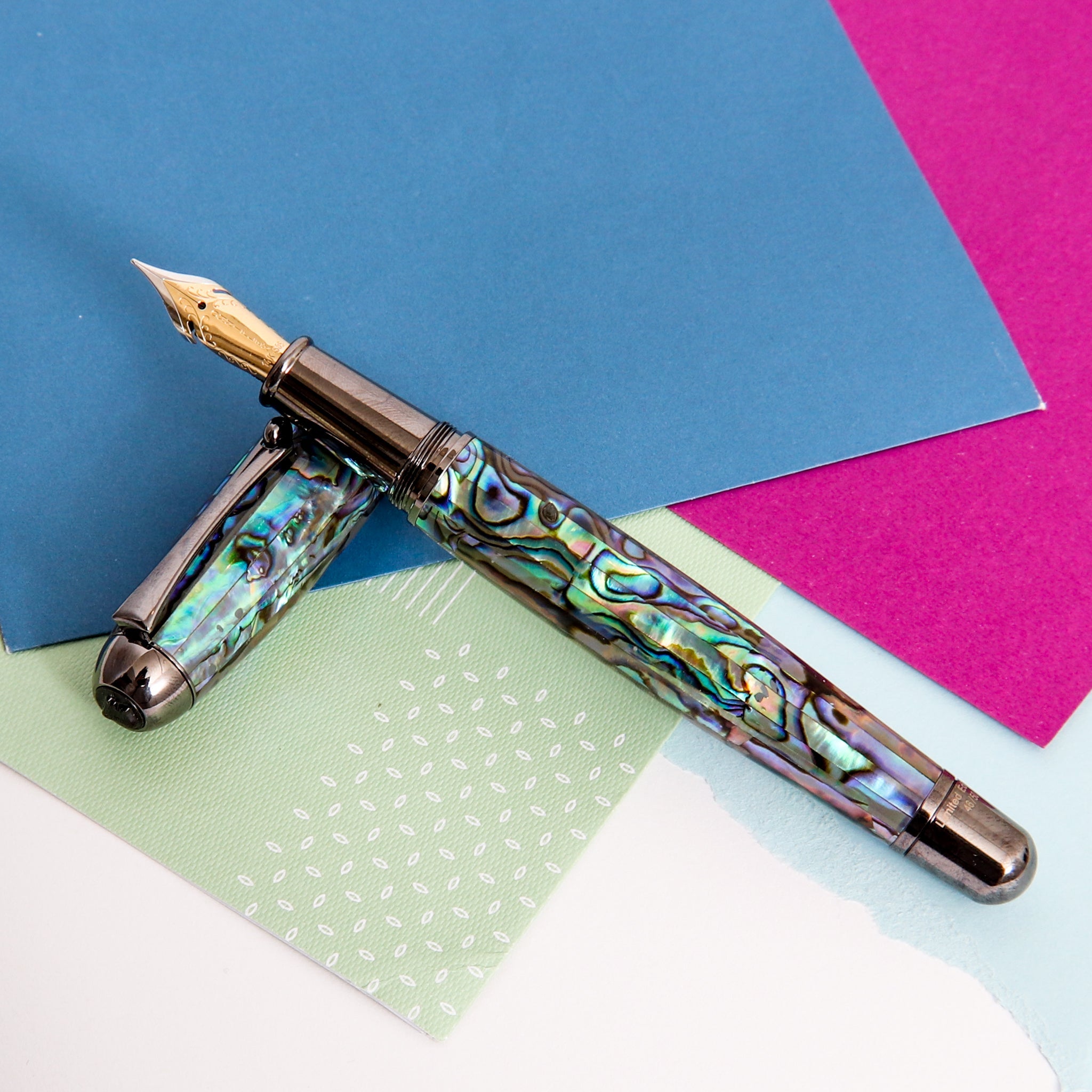 Monteverde Super Mega Abalone & Gunmetal Fountain Pen - 14k Nib – Truphae